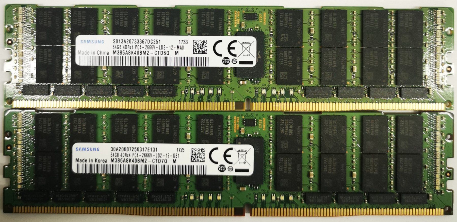 Samsung 128GB 2x64GB PC4-21300V DDR4 2666MHz 4Rx4 ECC LRDIMM (Gebraucht ...