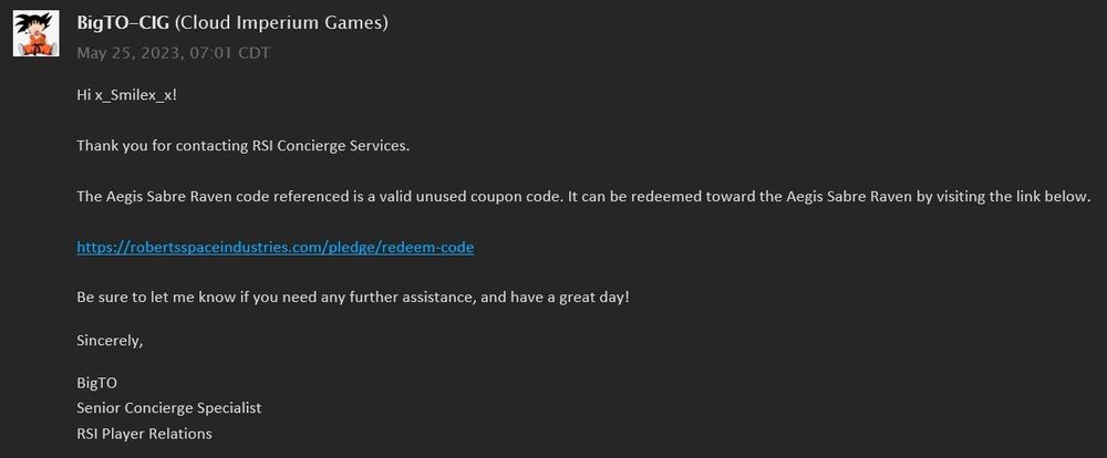 Aegis Sabre Raven / Original Code Cards / Star Citizen (Neu und ...