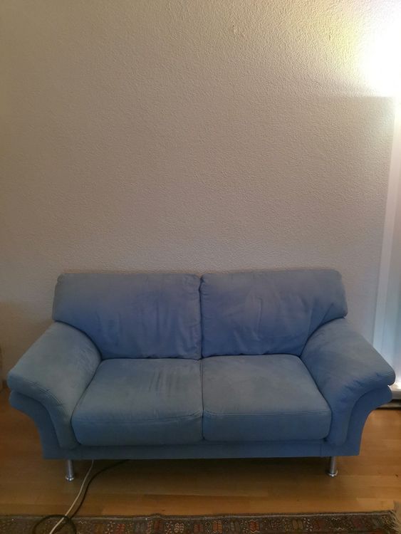 2er Sofa, Alcantara hellblau | Kaufen auf Ricardo