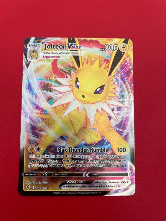 Pokemon Vmax Jolteon Blitza Evolving Skies Top Vmax 300 HP (Gebraucht ...