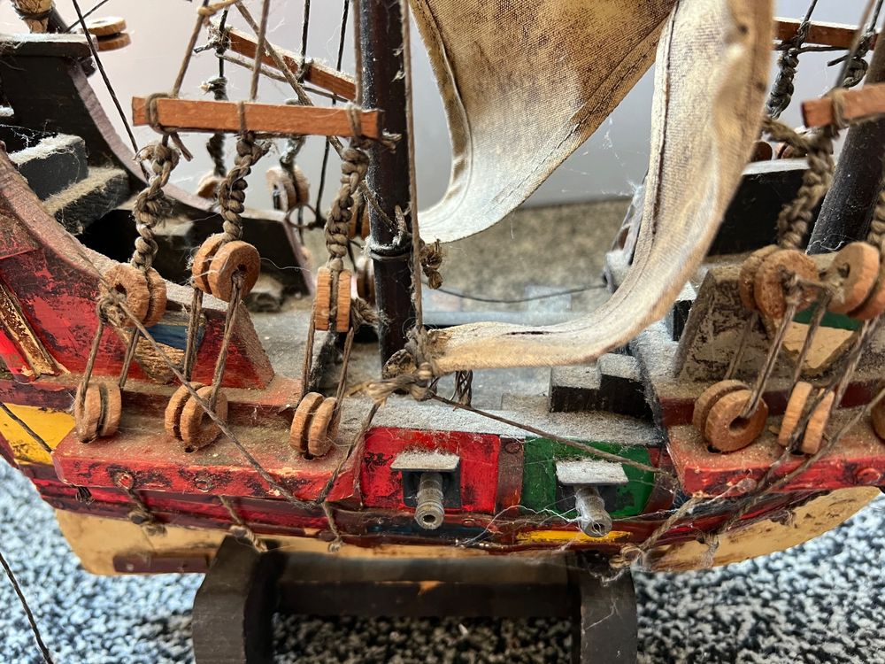 Vintage Modellschiff Modell Schiff Holz „Santa Maria 1492“ | Kaufen auf ...