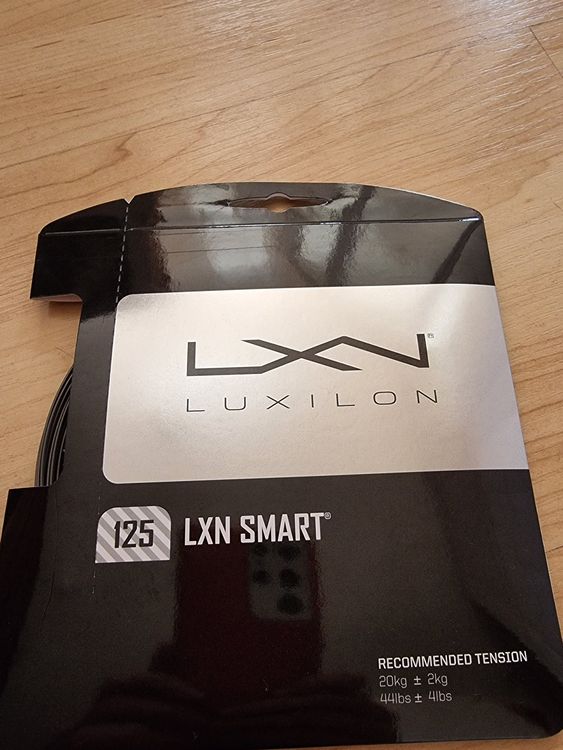 Tennissaiten Luxilon Smart, 12.2 m, schwarz/weiss, 1.25 mm (Neu und ...
