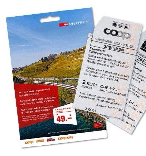 Tageskarte SBB einlösbar bis 10. Oktober 2023 (Neu und originalverpackt ...