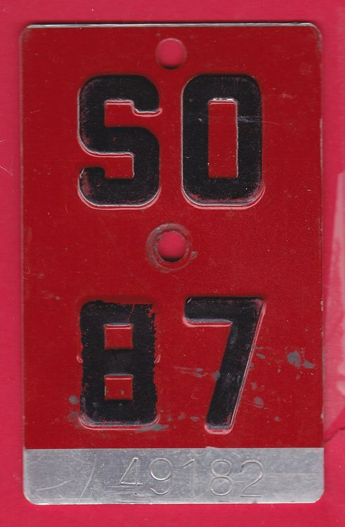 VELONUMMER /FAHRRADSCHILD, SO 87 (Gebraucht) in Oberrieden für CHF 5 ...