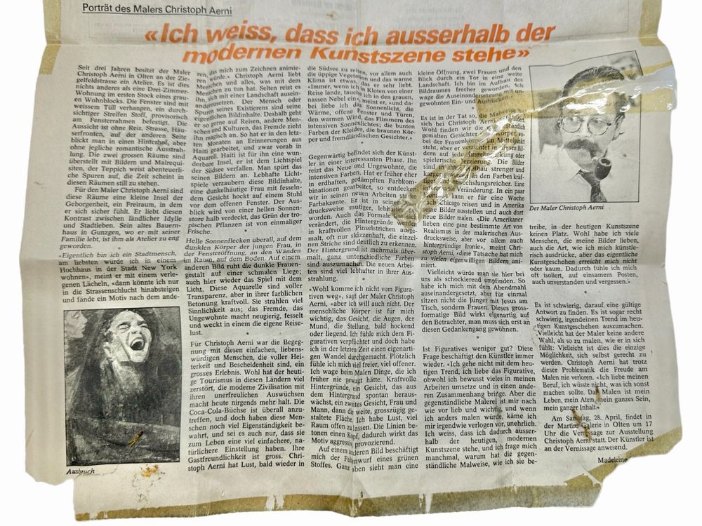 Christoph R. Aerni 1990 Aquarelle sur carton paysage village (Gebraucht) in Morges für CHF 100 ...