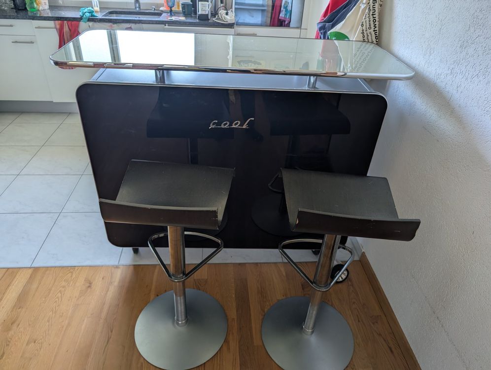 Theke/Bar "Cool" mit 2 Barhocker, rollbar, viel Stauraum | Kaufen auf ...