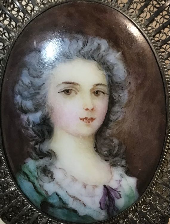 Antike Miniature Gemälde von eine Edler Dame | Kaufen auf Ricardo