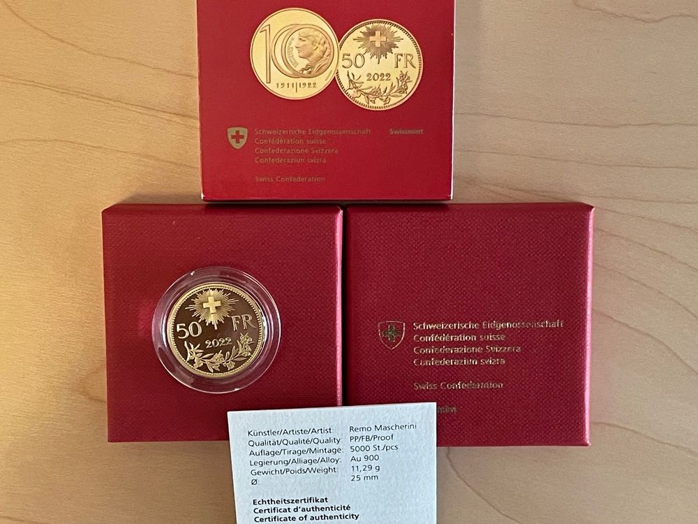 50 Franken Vreneli - Nr. 29 - mit Künstler Signatur 💛 (Neu und originalverpackt) in Weinfelden ...