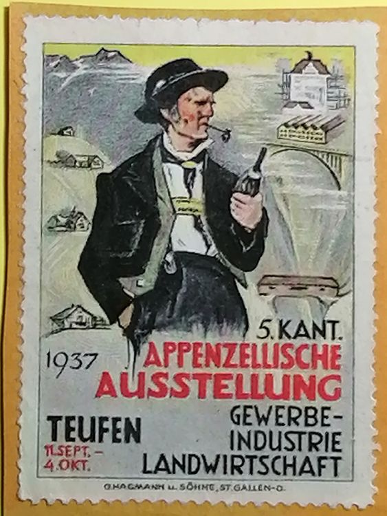 Vignette, 5.Kant.Appenzeller Ausstellung in Teufen 1937 | Kaufen auf Ricardo