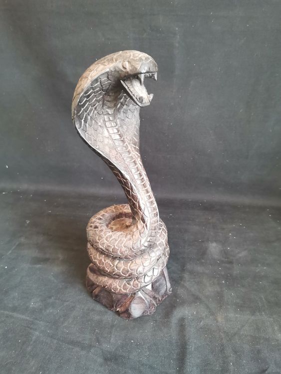 Schlangen Holzstatue, Cobra Holzstatue, Schlangenstatue (Gebraucht) in ...