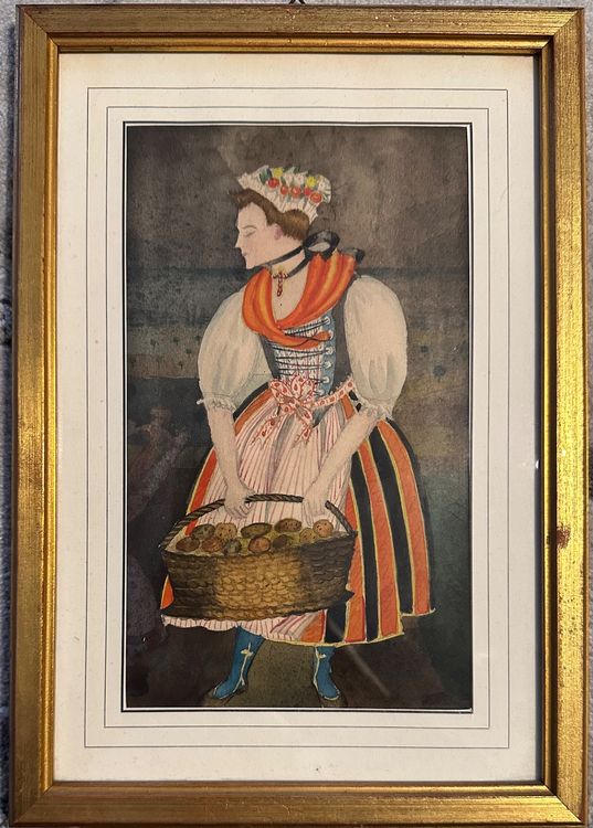 Antike Aquarell von eine Dame (Gebraucht) in Hochdorf für CHF 5 – mit Lieferung auf Ricardo kaufen