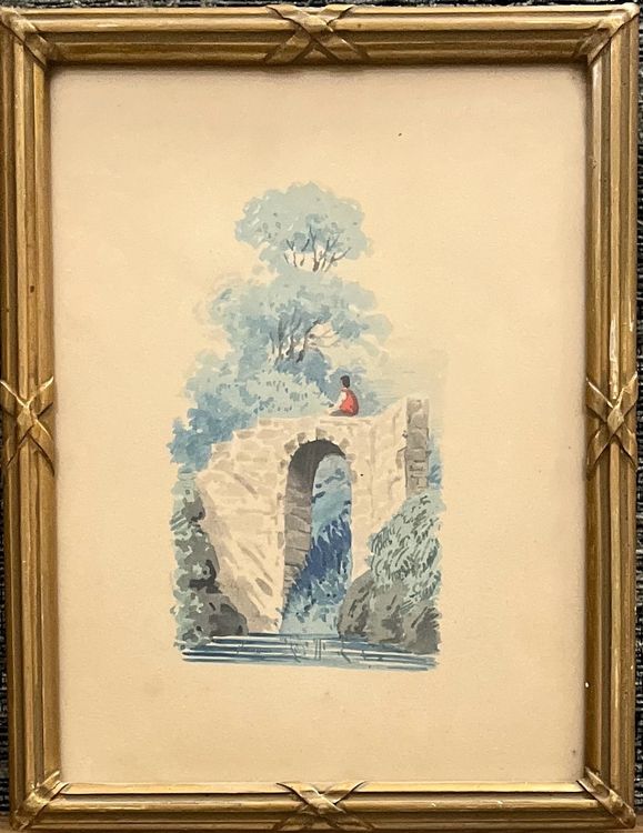Antike Aquarell mit Romantische Szene (Gebraucht) in Root für CHF 5 – mit Lieferung auf Ricardo ...