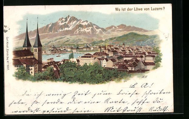 Litho Luzern, Wo ist der Löwe von Luzer | Kaufen auf Ricardo