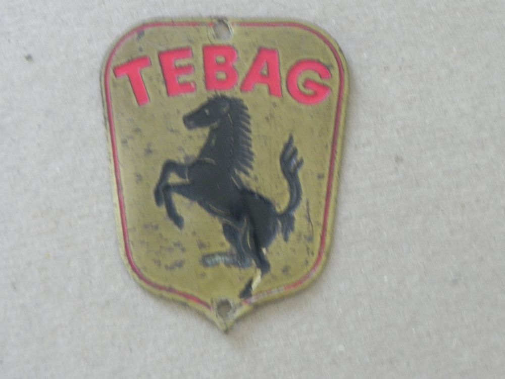 Tebag Velo Rad Marken Emblem Schild CH Schweiz ca. Jahr 1960 | Kaufen ...
