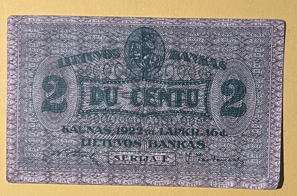 Seltene Litauen Banknote 2 Centu, 1922 (Gebraucht) in Utzenstorf für ...