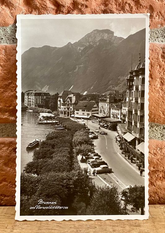 Alte Foto AK Brunnen am Vierwaldstättersee - Oldtimer - Quai (D'occasion) à Root pour CHF 1 ...