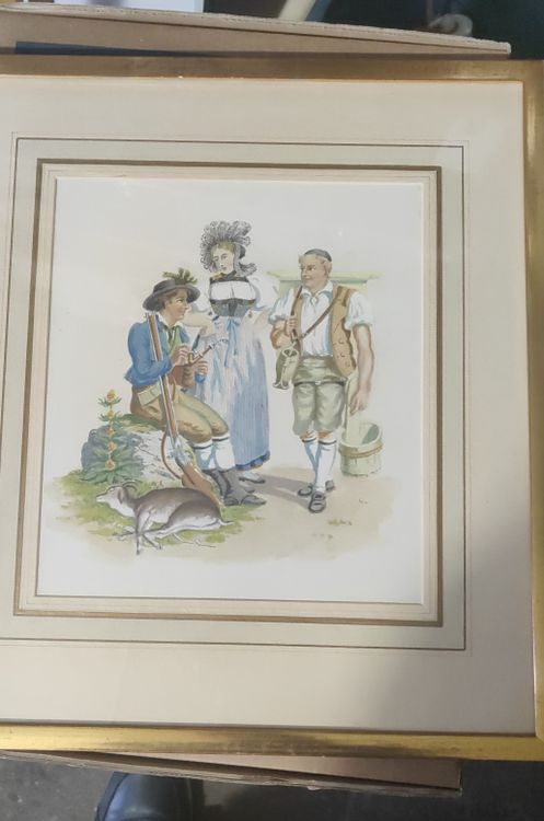 ANTIKES GEMÄLDE JÄGERN TTRACHTENPAAR ERAHMT (Gebraucht) in Jeuss für CHF 25 – mit Lieferung auf ...