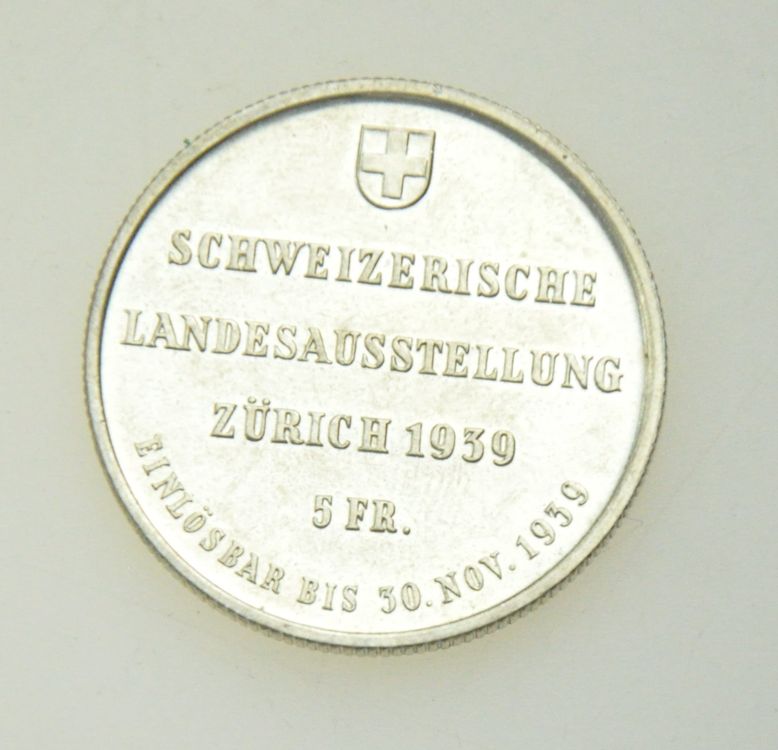 Schweiz 5 Franken 1939 Landesausstellung, Silbermünze | Kaufen auf Ricardo