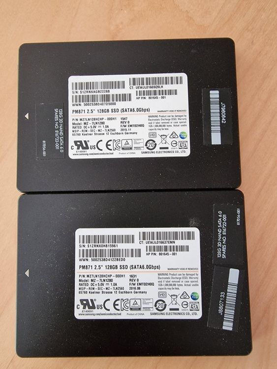 2 x Samsung SSD 128GB SATA PM871 (Gebraucht) in St. German für CHF 18 ...
