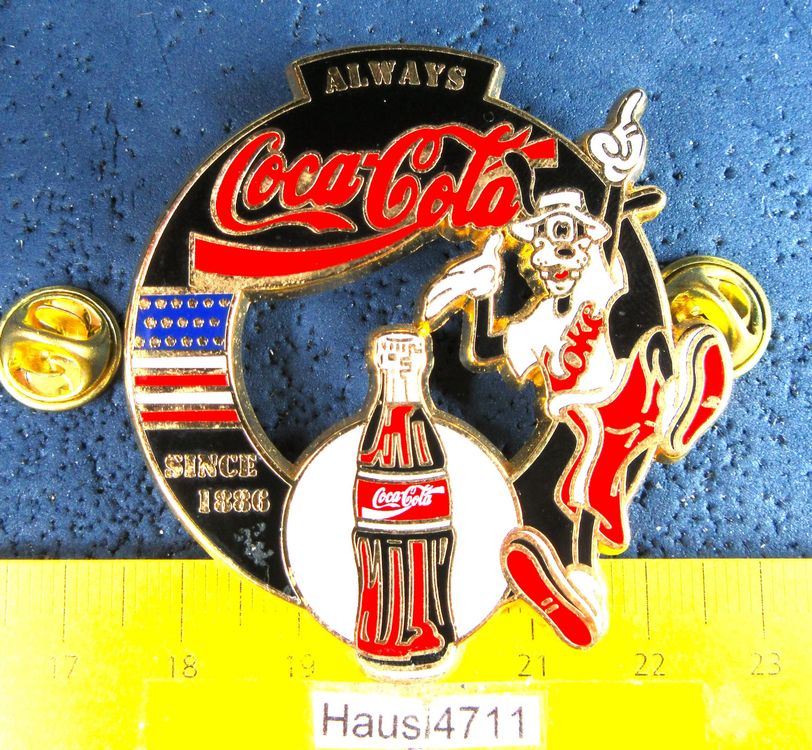 COCA-COLA SINCE 1886 DISNEY GOOFY ENAMEL CUT-OUT 2NÄGEL PIN (Gebraucht ...