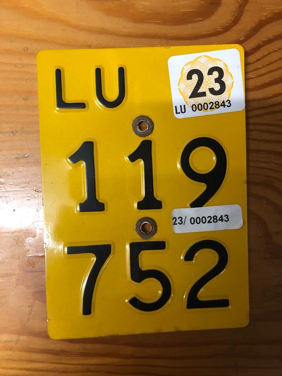 Mofa Töffli E Bike Nummernschild mit 23er Vignette LU (Gebraucht) in ...