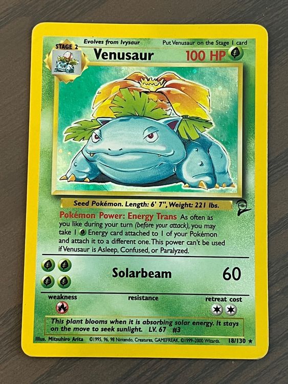 Venusaur 18/130 Holo Pokemon Karte / Bisaflor Base Set 2 (Gebraucht) in ...