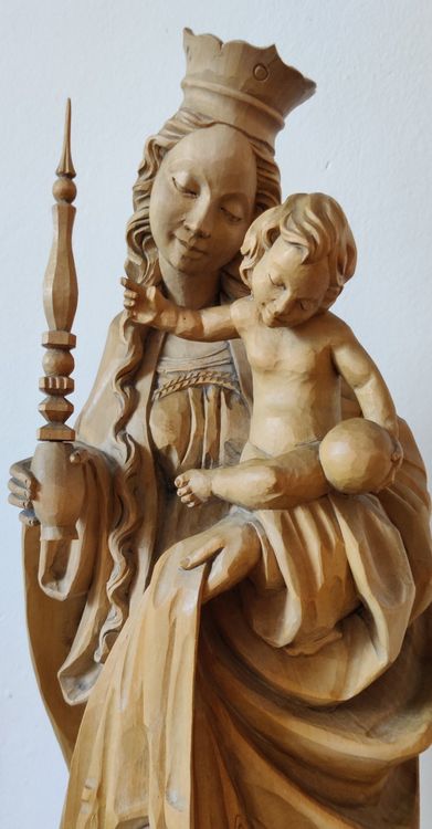 Antike Holz Madonna mit Kind Statue Maria Skulptur Figur (Gebraucht) in ...