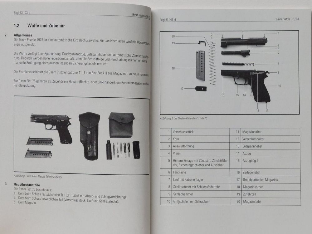 9 mm Pistole 75 / 9 mm Pistole 03 (Regl. 53.103 d) (Gebraucht) in ...