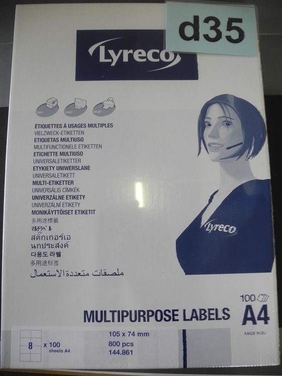 Lyreco Vielzwecketiketten/Labels, Nr. d35 (Neu und originalverpackt) in ...