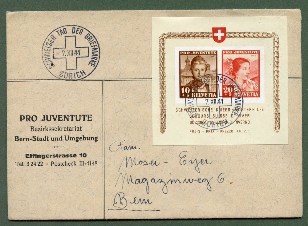 Zst J 98I/99I Kriegswinterhilfe-Block auf Brief 7.XII.41 | Kaufen auf Ricardo