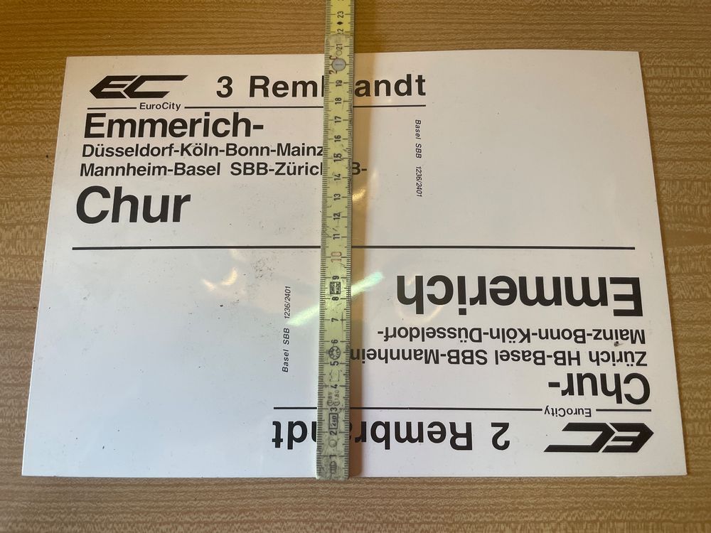 SBB Zuglaufschild/Wagenlaufschild🚂 (Gebraucht) in Suhr für CHF 6 – mit ...