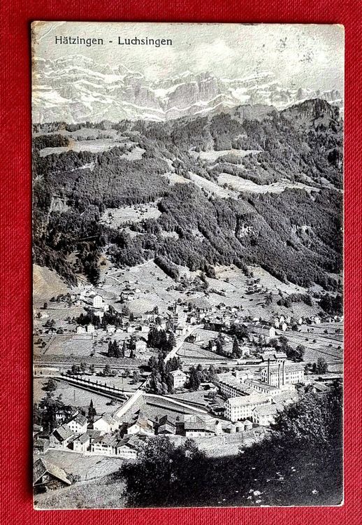 Hätzingen - Luchsingen - Fabrik mit Hochkamin - 1926 (Gebraucht) in Rothrist für CHF 13.5 – mit ...