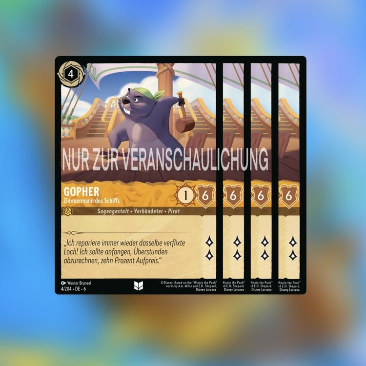 Gopher - Zimmermann des Schiffs Playset(4 Karten) Lorcana (Gebraucht ...