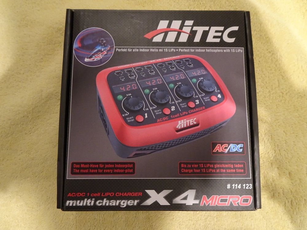 Hitec multi charger X4 MICRO AC/DC Neu (Neu und originalverpackt) in ...