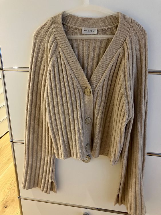 OH APRIL Ruby Boxy Cardigan Sand aus Merinowolle (Neu (gemäss ...
