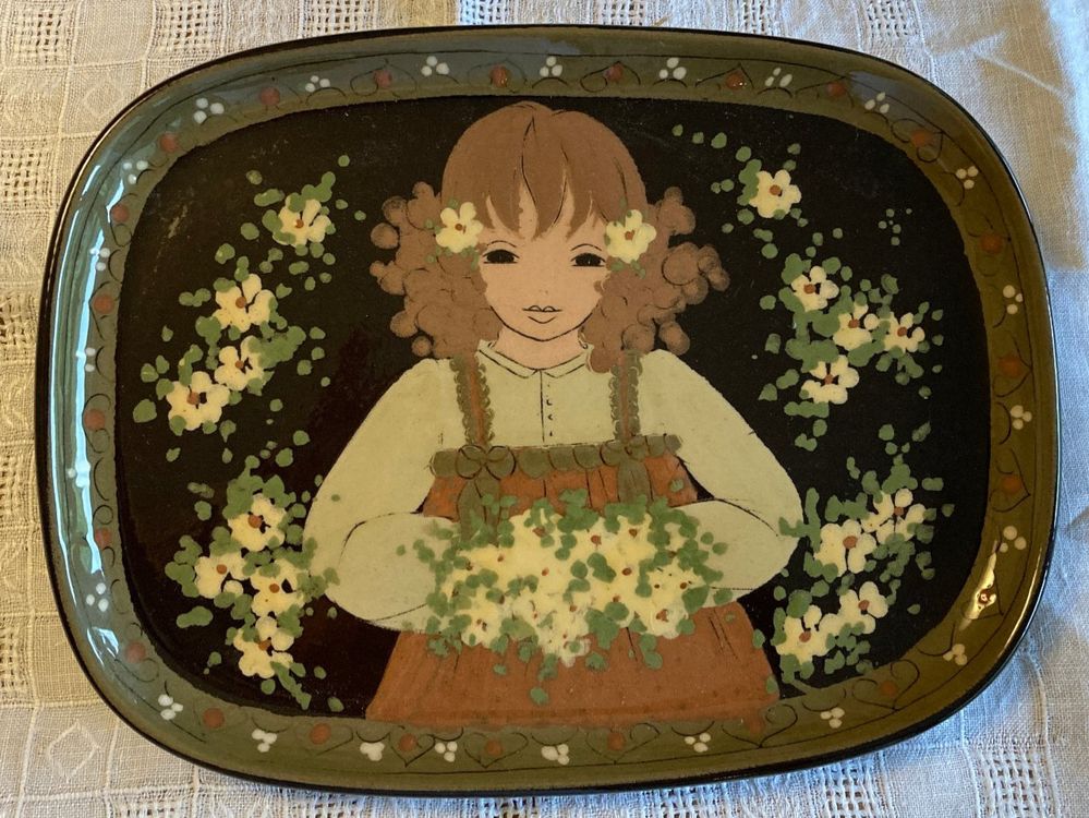Rheinfelder Keramik Platte Blumenmädchen | Kaufen auf Ricardo