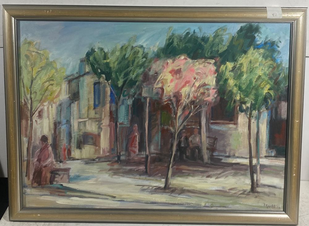 Josef KNECHT (1913-?) Große Straße Szene Gemälde Signiert | Acheter sur ...