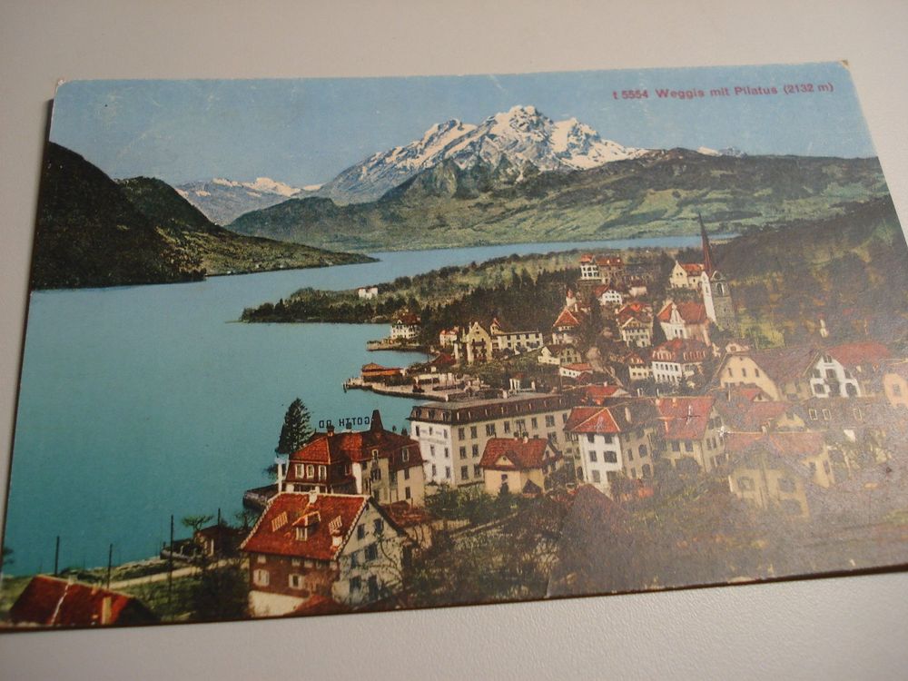Weggis mit Pilatus, 1946, Sonder-o Weggis, farbig (Gebraucht) in Niederwil AG für CHF 1 – mit ...