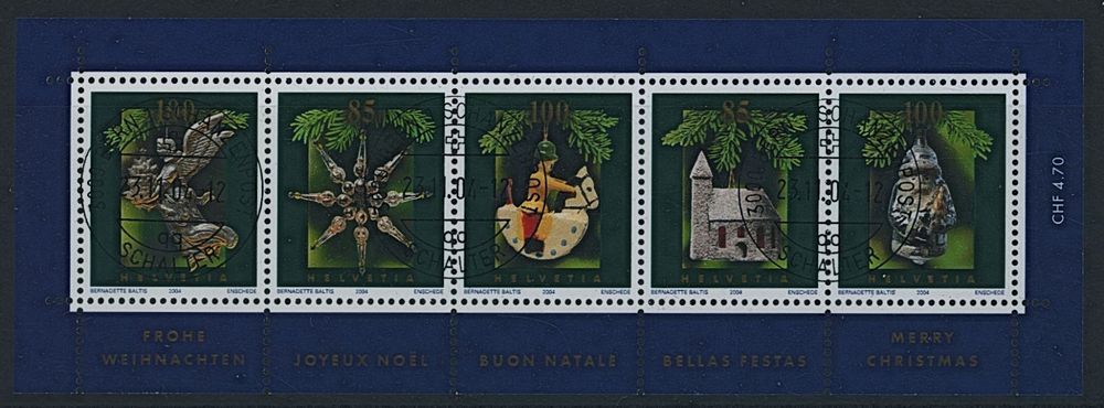 2004 - Weihnachtsmarken - Block - Ersttag Voll Stempel ET (Gebraucht) in Schindellegi für CHF 9. ...
