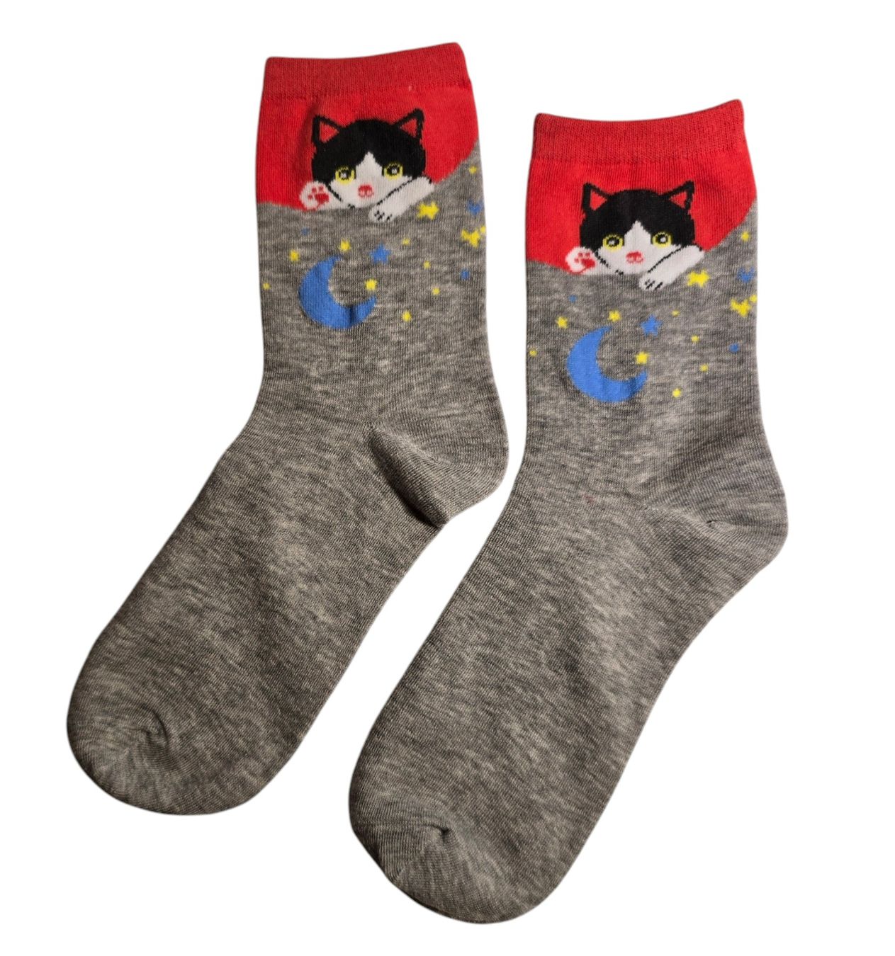 Socken Katzen / Cats / Mond / Sterne / Stars / Moon (Neu und ...