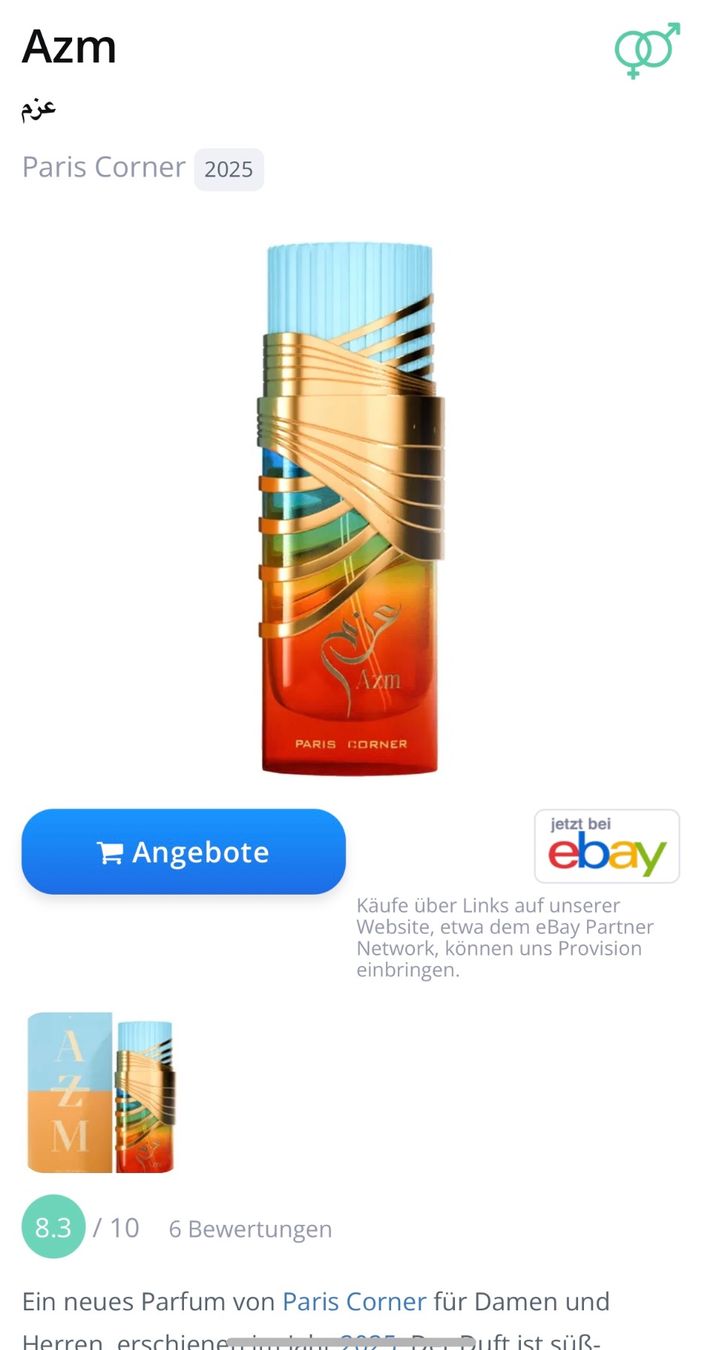 Paris Corner AZM EDP5ML (Nishane Hundred Silent Ways Dupe) (Gebraucht) in Zürich für CHF 9 – mit ...