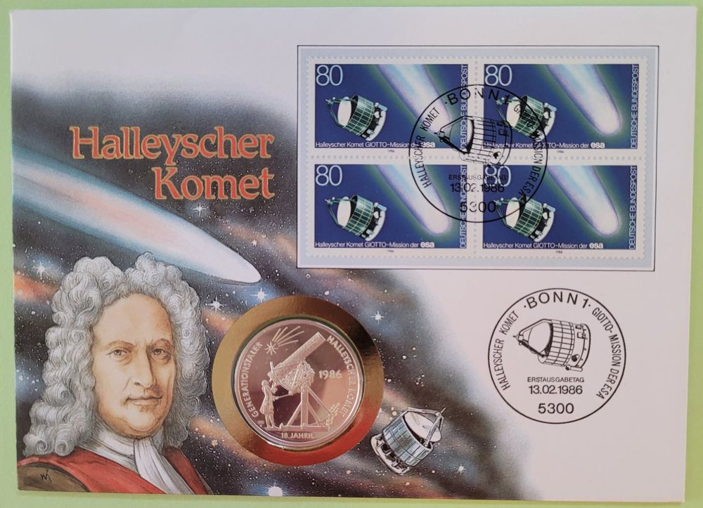 Münzbrief HALLEYSCHER KOMET 1986 Silber 999 (Gebraucht) in Oberriet SG für CHF 17 – mit ...