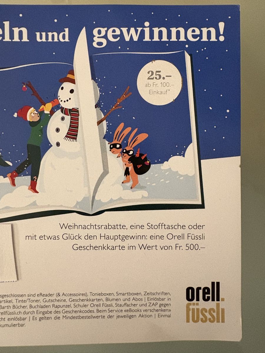 Orell Füssli Gutschein Fr. 25.- Rabatt ab Fr. 100.- Einkauf (Neu und ...