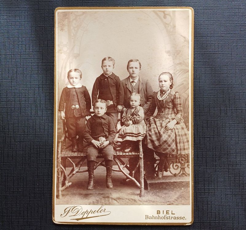 Grosses antikes Foto GESCHWISTER um 1900 Deppeler Biel (Gebraucht) in ...
