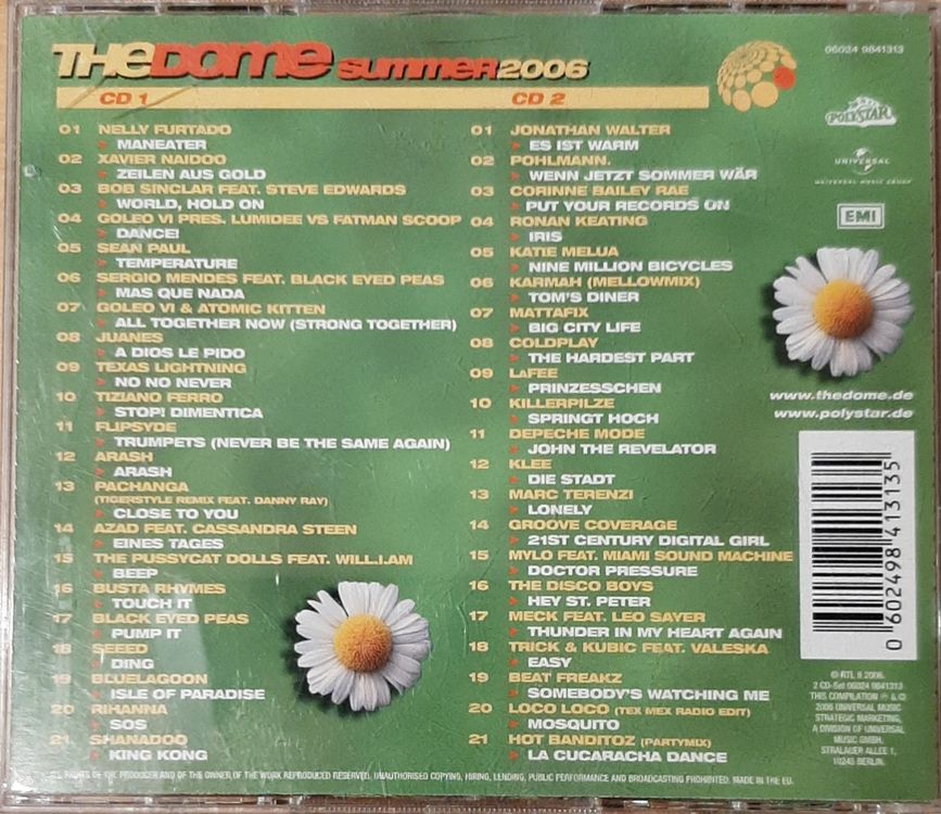 The Dome Summer 2006, 2CD Hit Compilation, Sampler 2006 | Kaufen auf ...