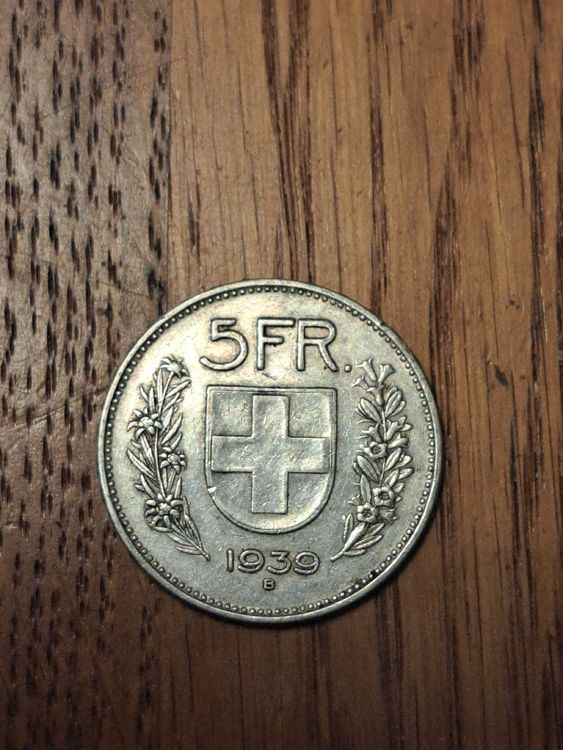 5 Fr. Silber Münze 1939 Jahrgang | Kaufen auf Ricardo
