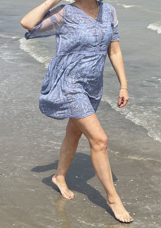 Chic Abito di cotone con ricami-1Size-perfetto per vacanze (Nuovo (secondo la descrizione)) a ...