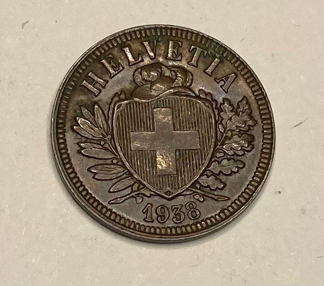 Schweiz 2 Rappen Münze, 1938, B (Gebraucht) in Luzern für CHF 3 – mit Lieferung auf Ricardo kaufen