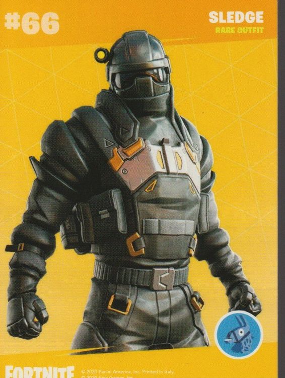 FORTNITE TRADING CARD serie 2 # 66 SLEDGE Rare outfit Panini (Neu ...