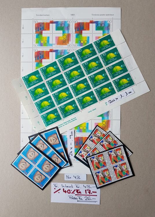 Briefmarken postfrisch (Nr.43) Frankaturwert Fr. 43.- | Kaufen auf Ricardo